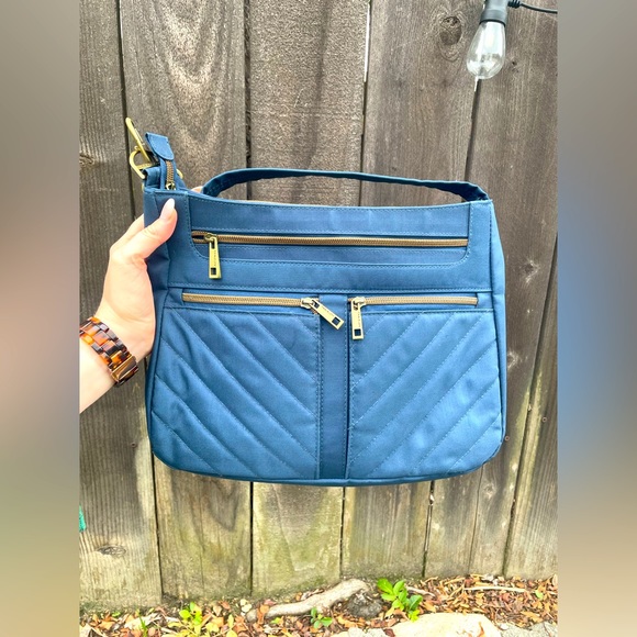 Travelon | Bags | Travelon Travel Blue Crossbody Purse | Poshmark
